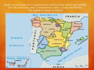 Political map spain | PPTX | Europe Travel | Travel Locations