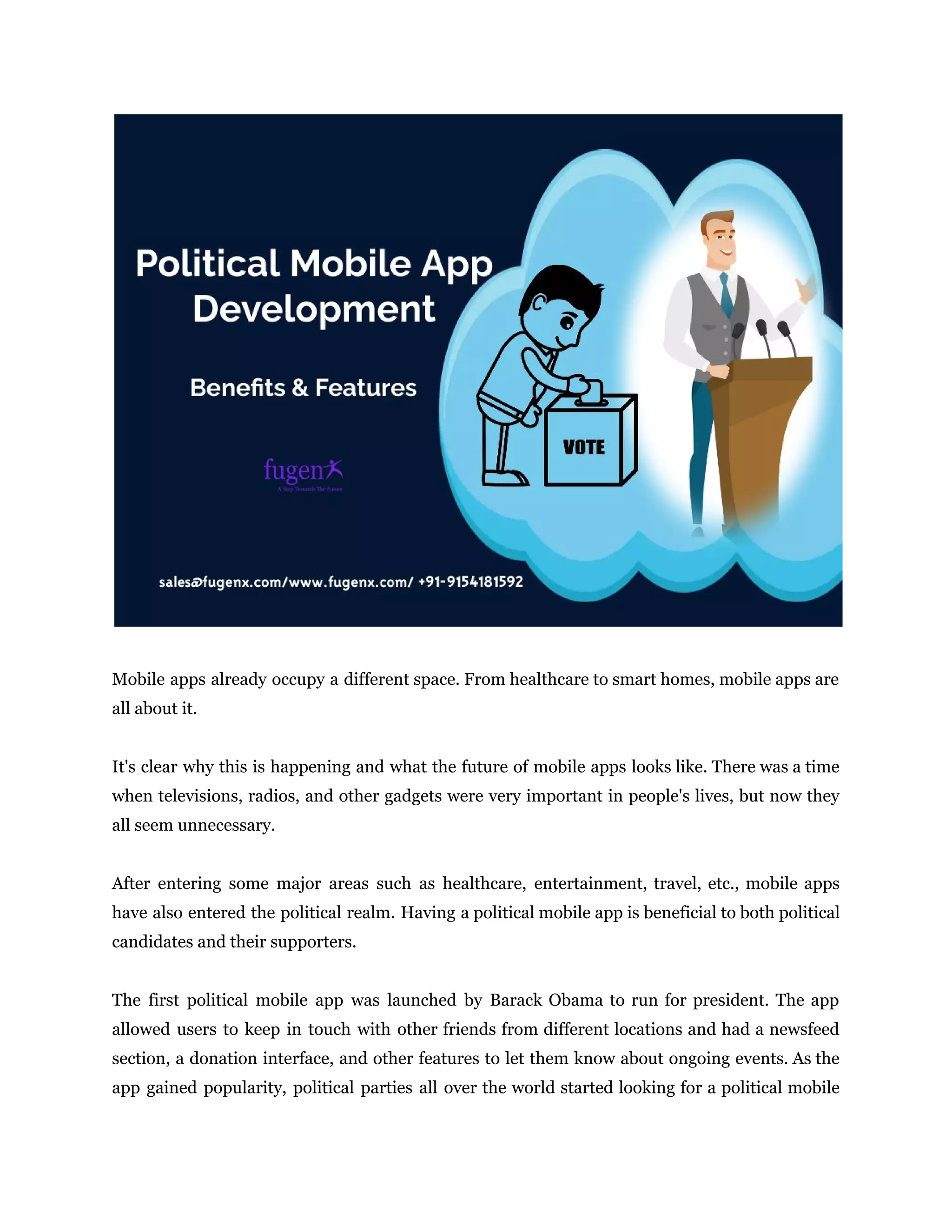 Political Mobile App Development: Benefits & Features | PDF