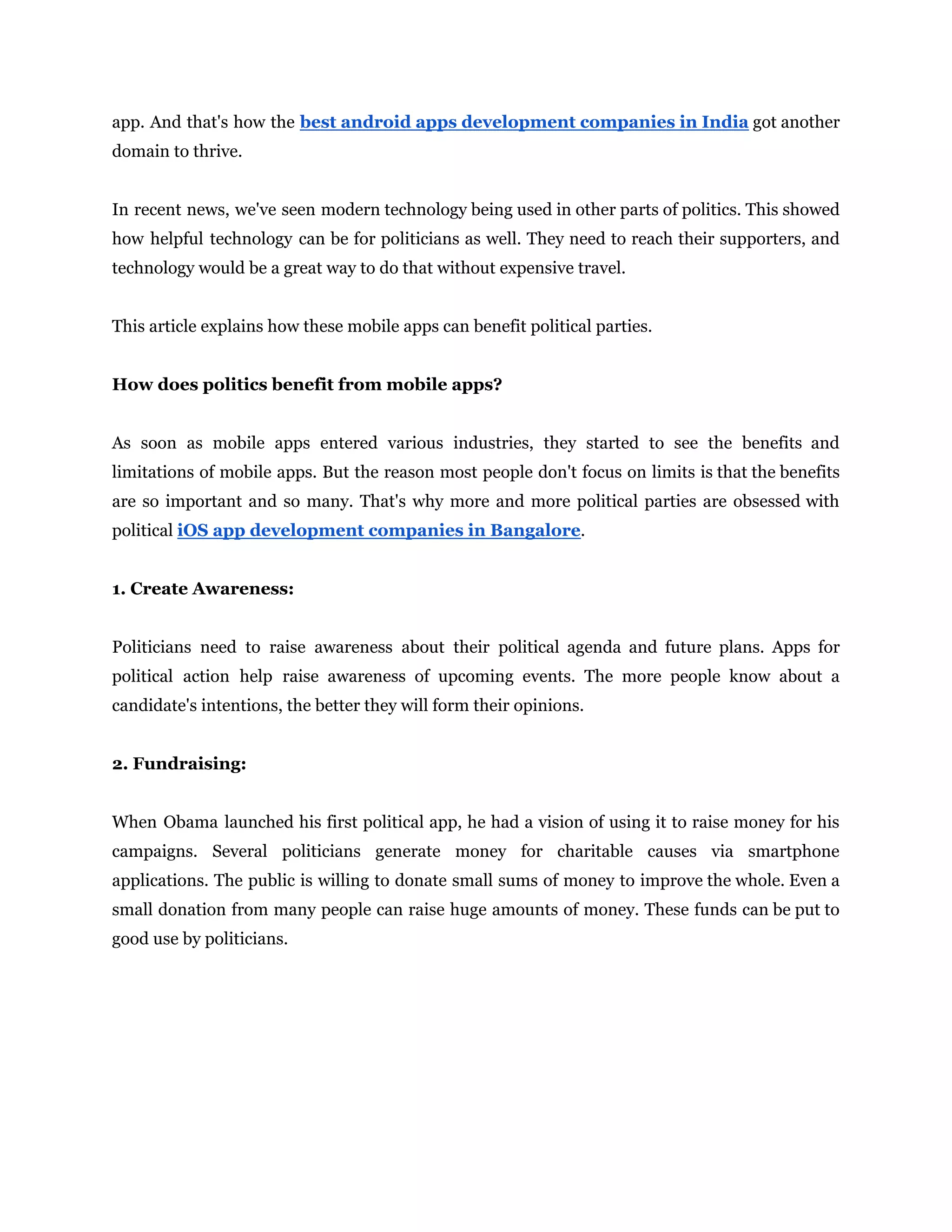 Political Mobile App Development: Benefits & Features | PDF