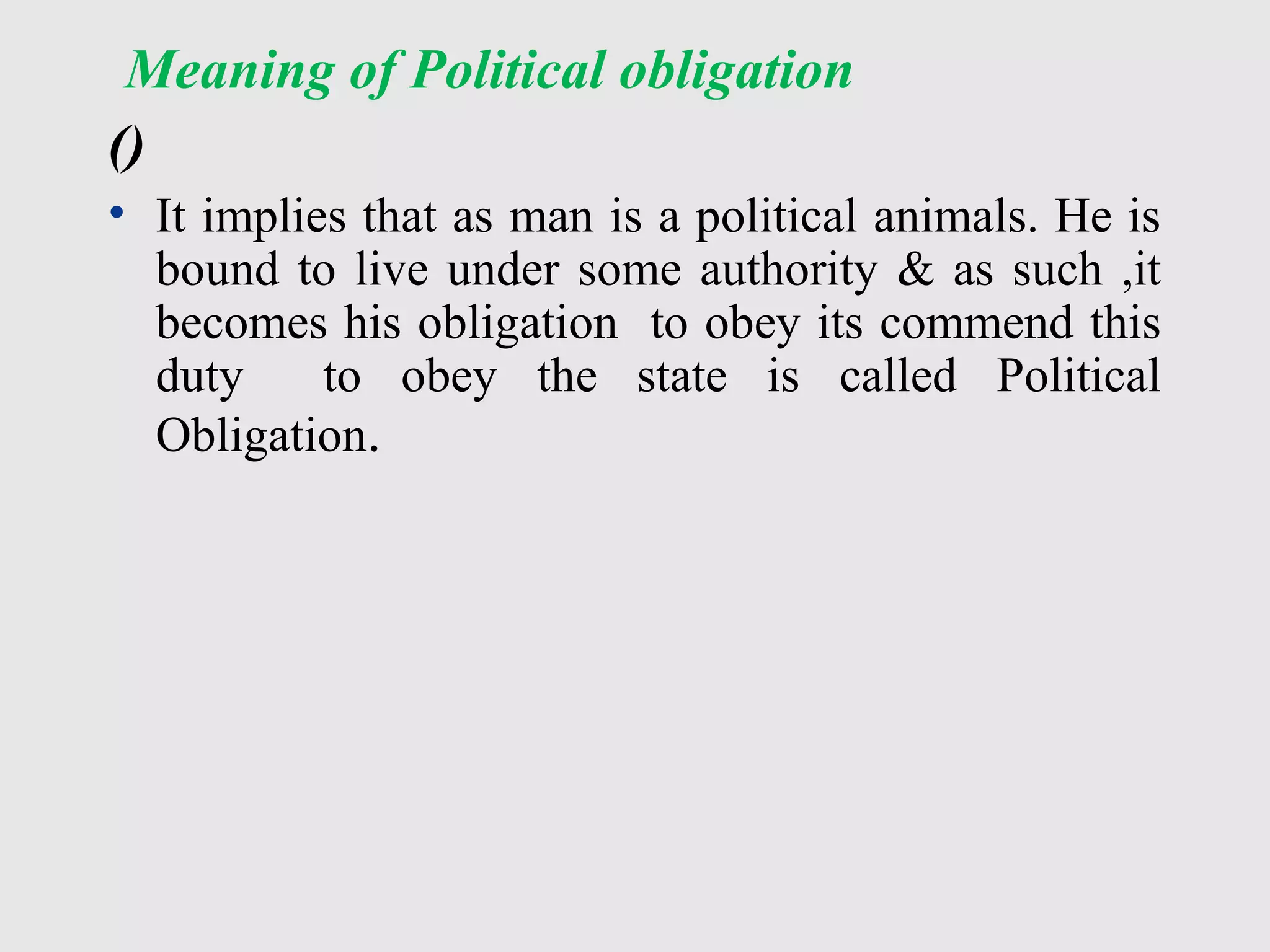 Political obligation | PPT