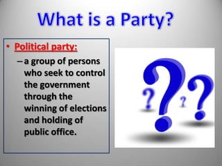 Political Parties in America | PPTX | Elections | Politics