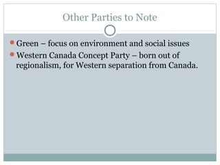 5 Canadian Political Parties