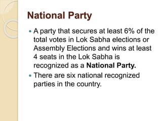 Political parties of India | PPTX | Civic affairs | Politics