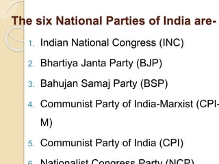 Political parties of India | PPTX | Civic affairs | Politics
