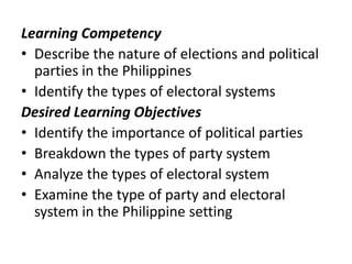 Political Parties: In the Philippine Setting | PPTX