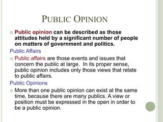 POLITICAL PARTIES, INTEREST GROUPS, PUBLIC OPINION, ELECTORAL PROCESS ...
