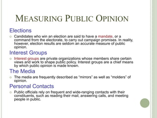 POLITICAL PARTIES, INTEREST GROUPS, PUBLIC OPINION, ELECTORAL PROCESS ...