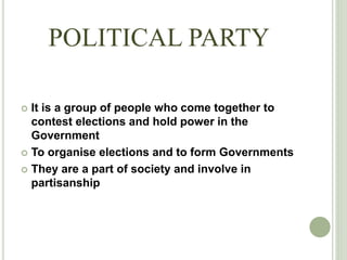 POLITICAL PARTIES, INTEREST GROUPS, PUBLIC OPINION, ELECTORAL PROCESS ...