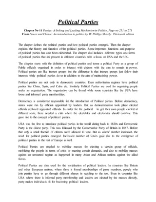 Political parties Class 10 simple | DOCX