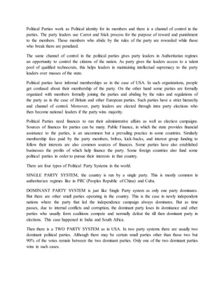 Political parties Class 10 simple | DOCX
