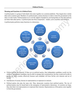 Political Parties, NCERT, CBSE Class X Notes | PDF