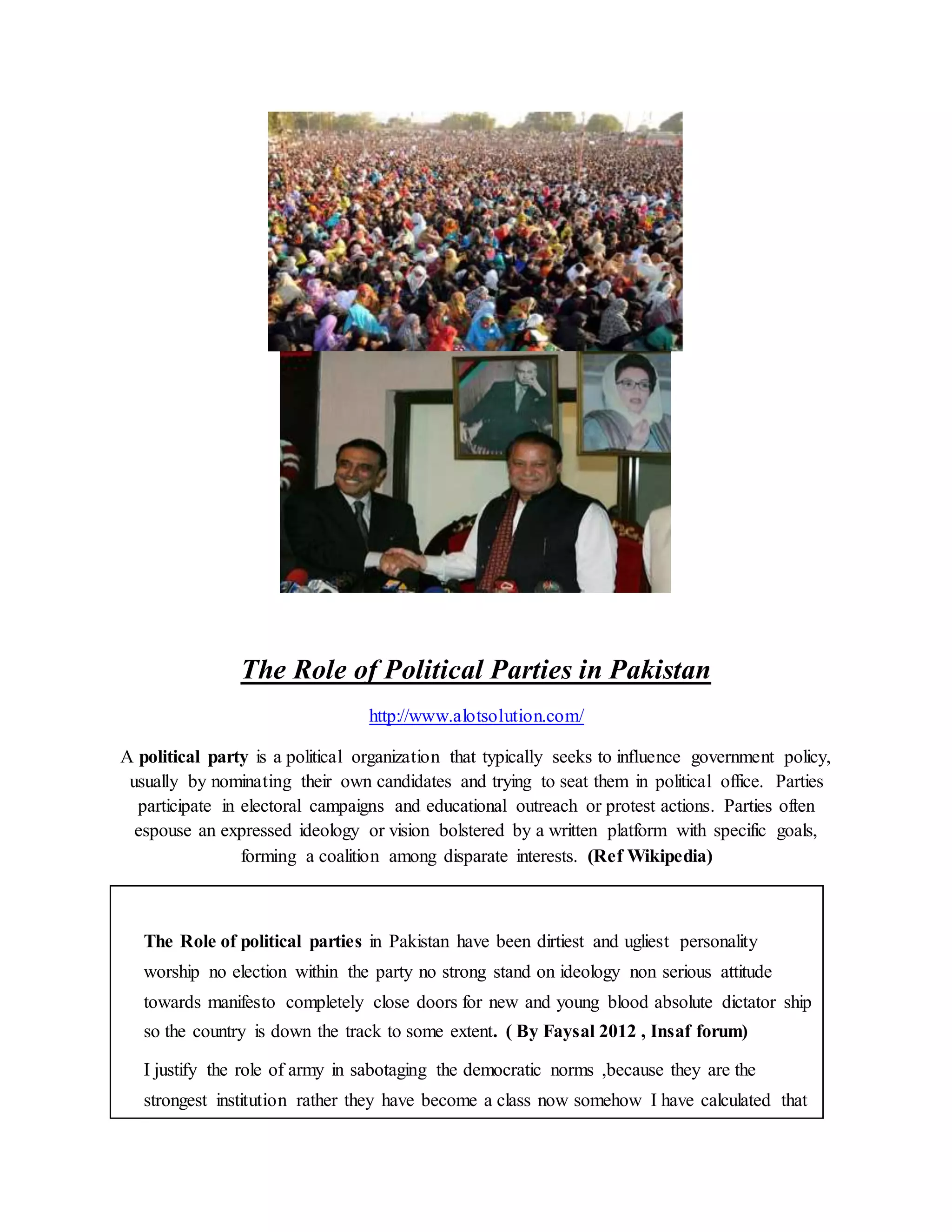 Pakistani Political Parties | PDF