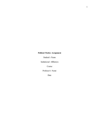 Political parties assignment | DOCX