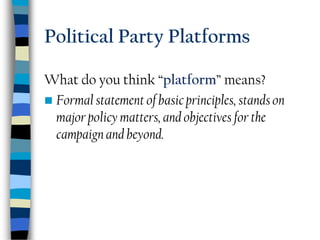 Political Parties & Election Process | PDF | Elections | Politics