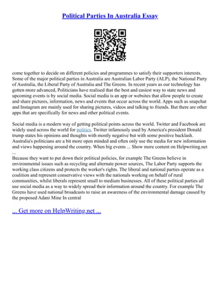Political Parties In Australia Essay | PDF