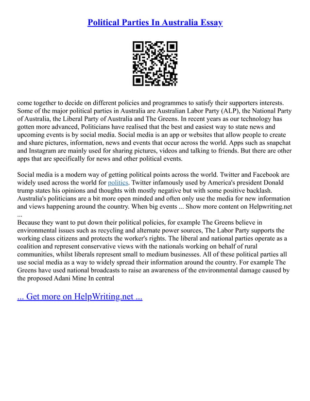 Political Parties In Australia Essay | PDF | Australia and Oceania ...