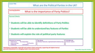 Political Parties Lecture.pptx as level uk gov and politics | PPTX