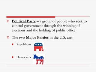 Introduction to Political Parties in the U.S. | PPT