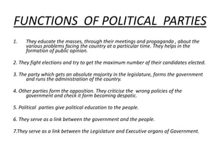 Political parties , pressure group, and role in political system | PPTX