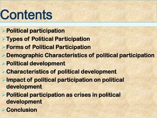 Linkage Between Political Participation and Political Development ...