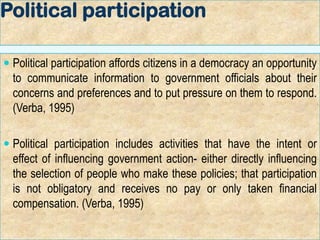Linkage Between Political Participation and Political Development ...