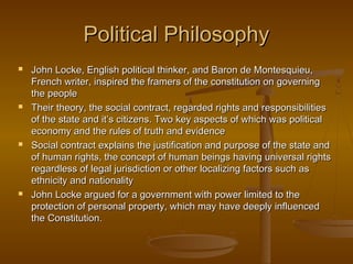 Political philosophy behind Constitution, Federalist Papers, and ...
