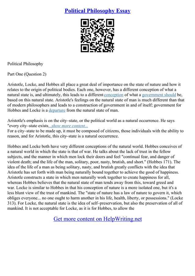 Political Philosophy Essay | PDF