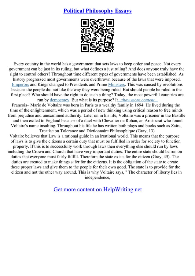Political Philosophy Essay | PDF