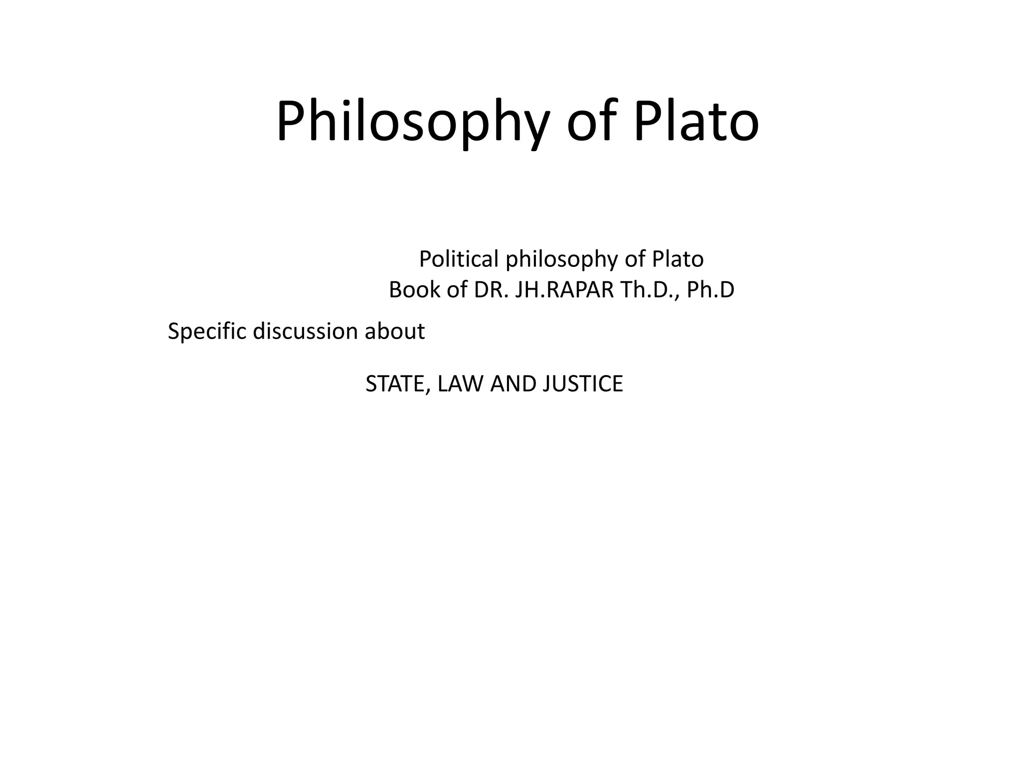 Political philosophy of plato | PPTX