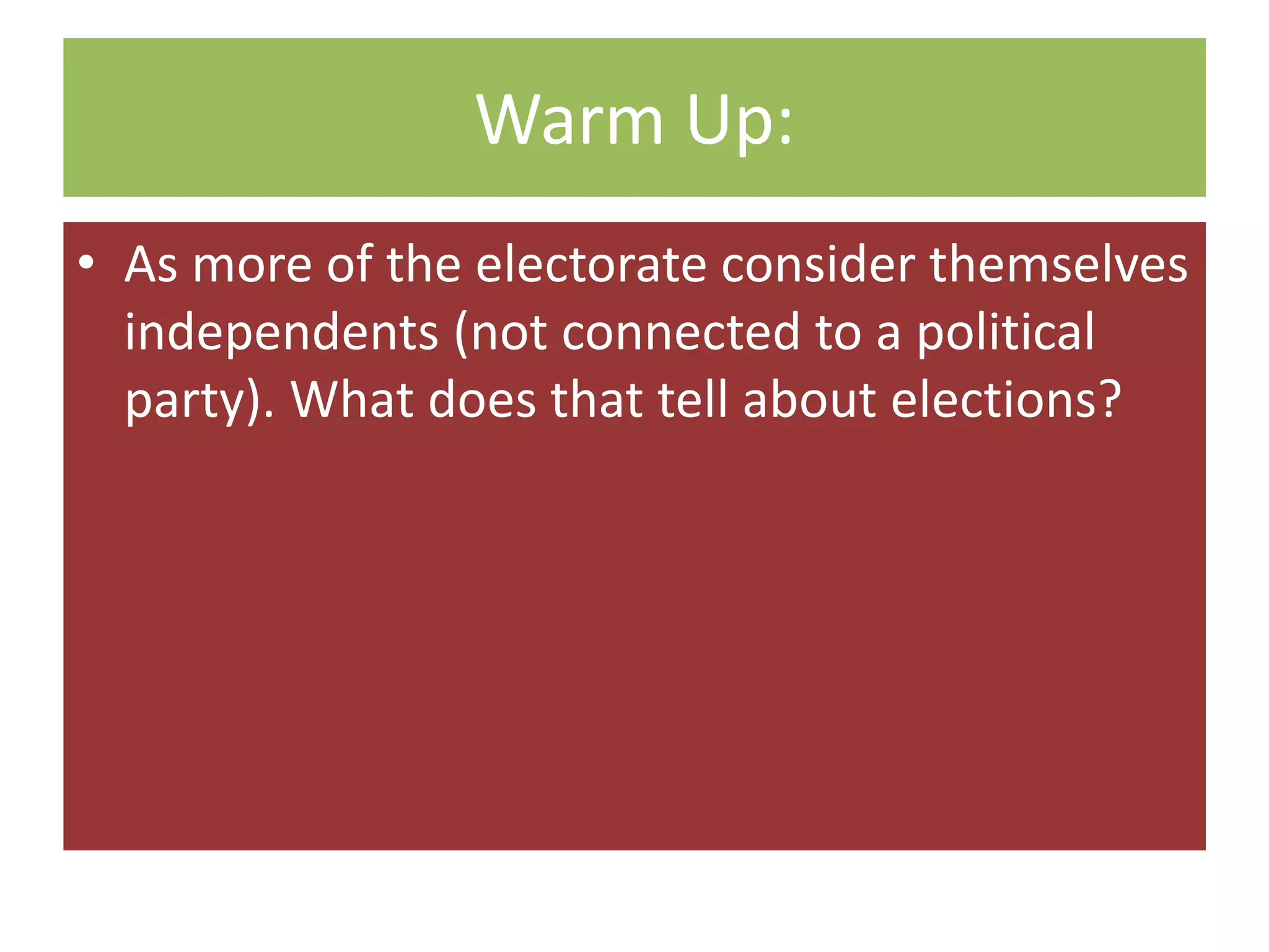 Political Realignment And Dealignment Ppt