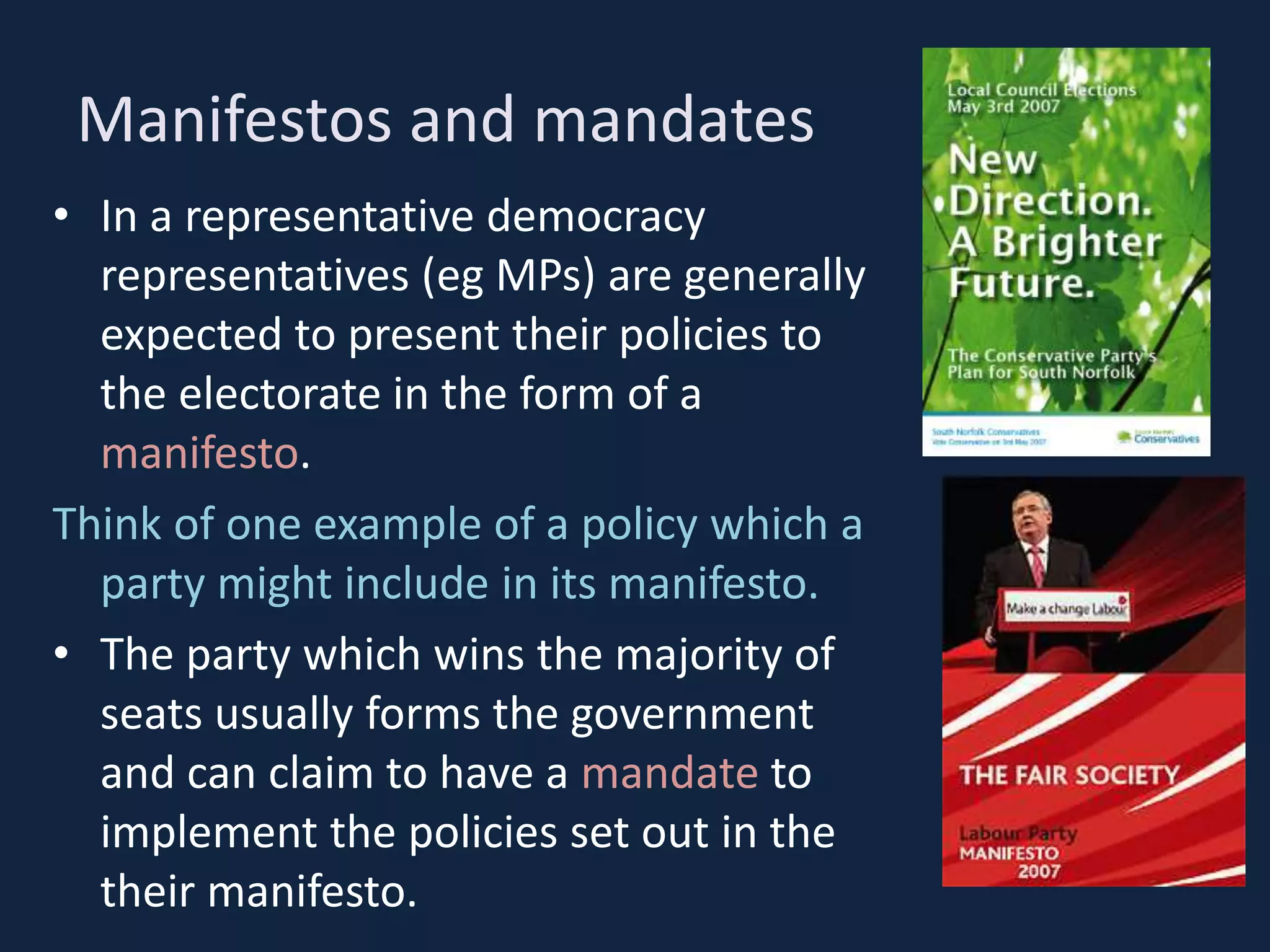 Political representation and democracy | PPTX