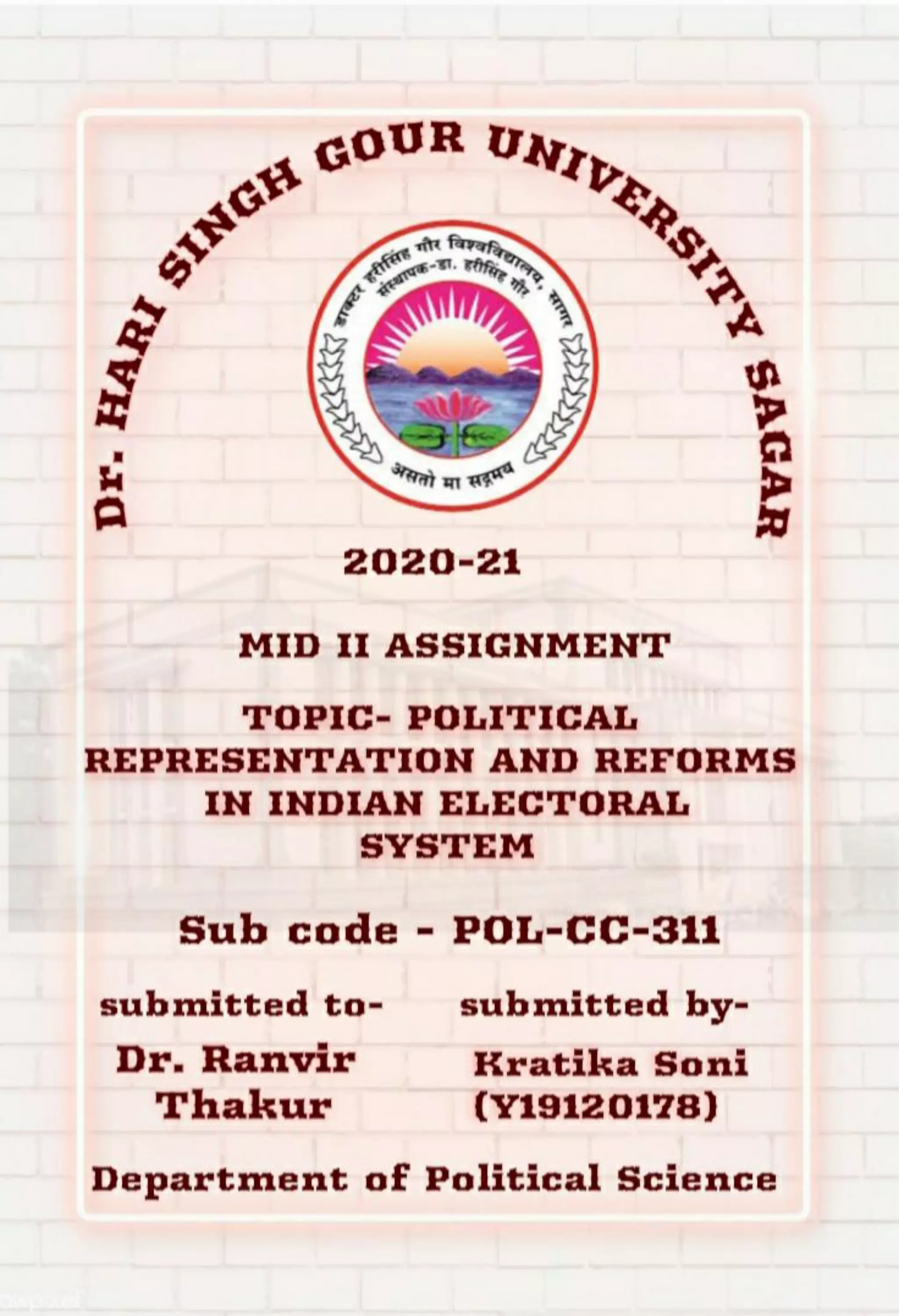 Political representation and reform in Indian electoral system | PDF