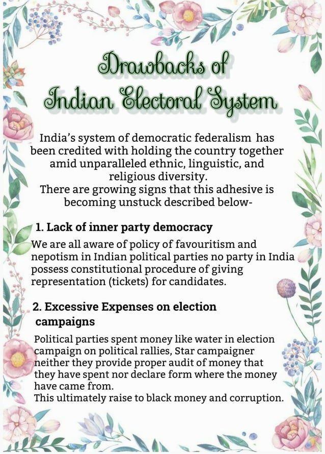 Political representation and reform in Indian electoral system | PDF