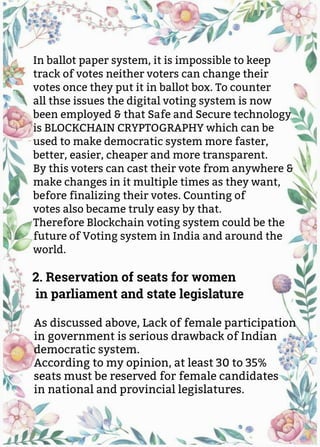 Political representation and reform in Indian electoral system | PDF