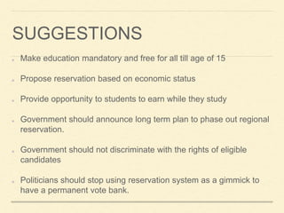 Political reservation | PPTX | Debated Sensitive Social Issues ...