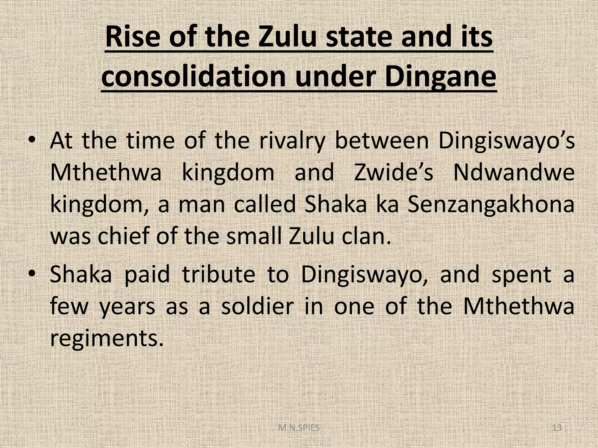 TRANSFORMATIONS IN SOUTHERN AFRICA AFTER 1750:Political revolution in ...