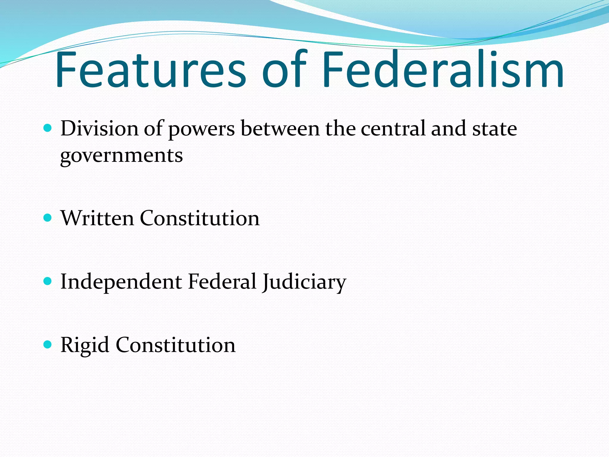 Features of the Indian Federalism along with its Unitary Nature | PPTX