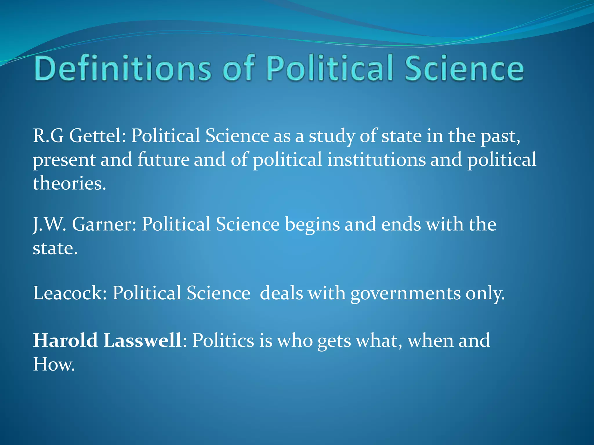 Political science: As an Academic Discipline | PPTX