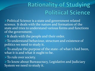 Political science: As an Academic Discipline | PPTX