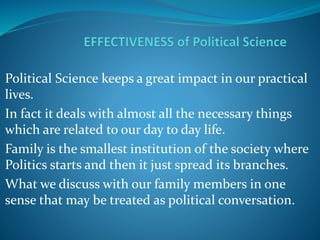 Political science: As an Academic Discipline | PPTX