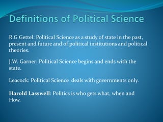 Political science: As an Academic Discipline | PPTX
