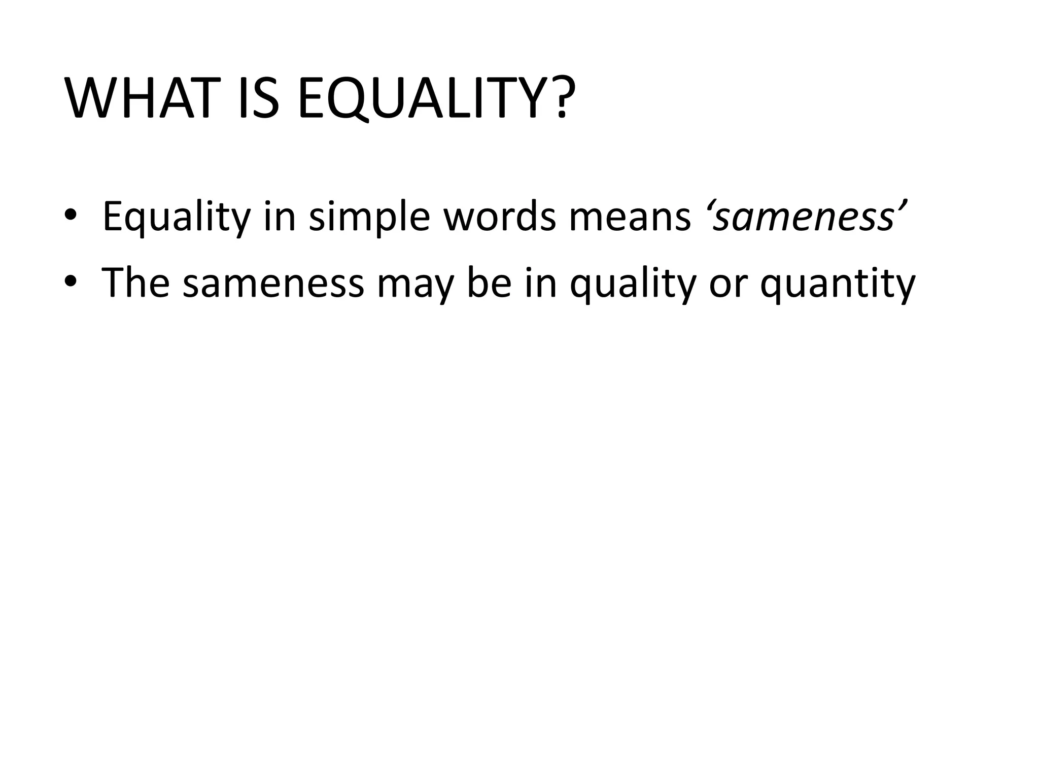 Political Science - Equality | PPTX
