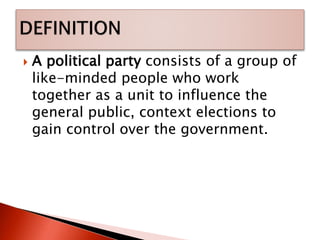 functions of political parties | PPTX
