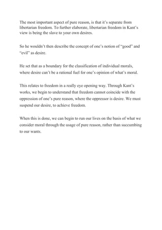 idea of freedom in the view of kant | DOCX