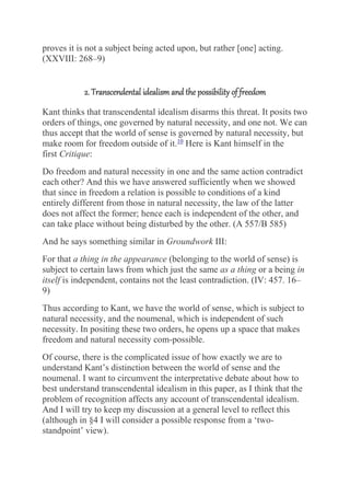 idea of freedom in the view of kant | DOCX