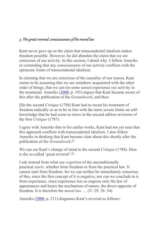 idea of freedom in the view of kant | DOCX