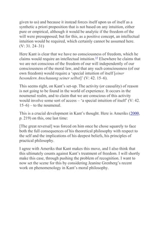 idea of freedom in the view of kant | DOCX