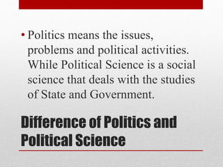 Political science and politics | PPTX