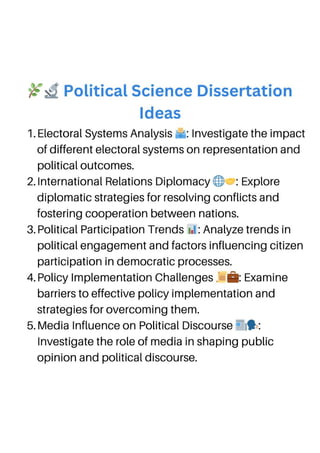 Political science dissertation Topic ideas | PDF