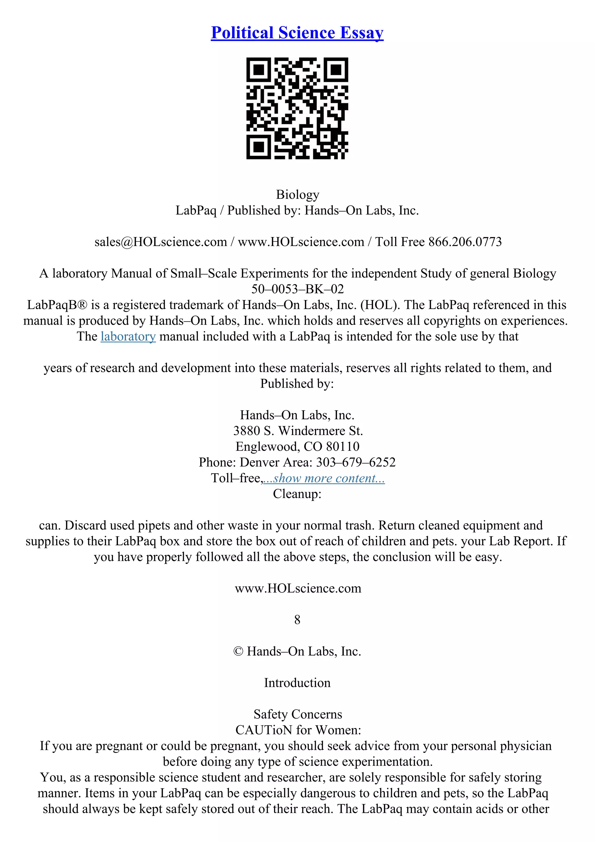 Political Science Essay | PDF